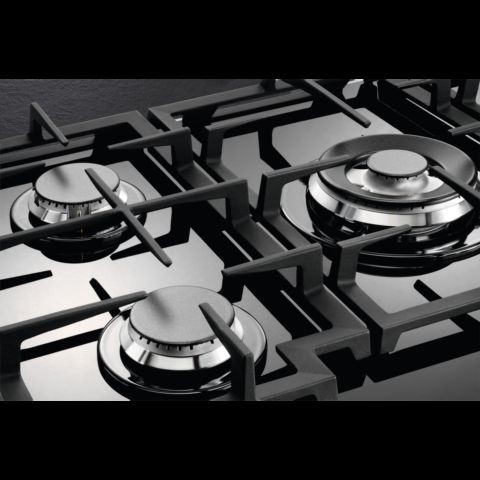 כיריים גז 75 ס''מ 5 להבות זכוכית שחורה א.א.ג. AEG HKB75540NB