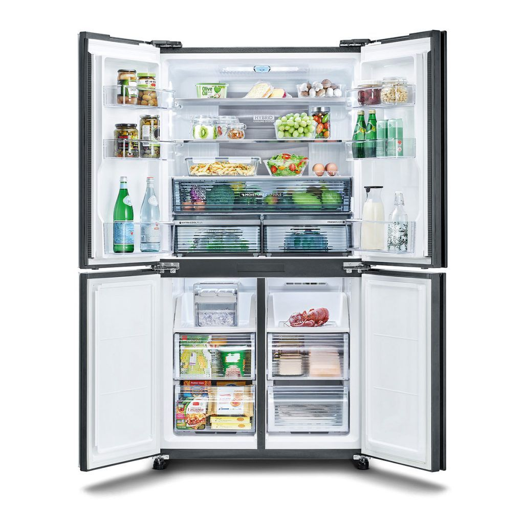 מקרר שארפ 4 דלתות מתכת שחורה 572 ליטר Sharp SJ-8570SL *כשר שארפ גלאט*